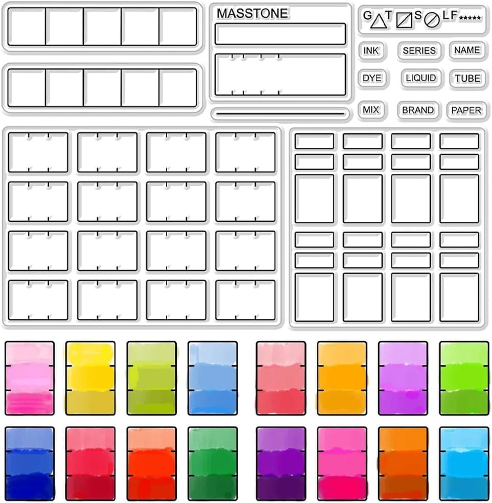 Large Watercolor Grid Clear Stamp Color Palette Tartan Transparent ...