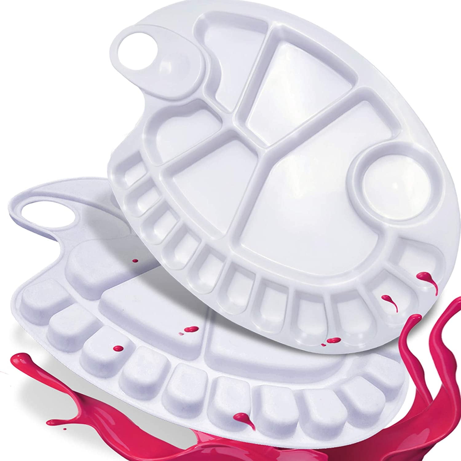 Large Watercolor Paint Palette, Plastic Paint Tray, Non-Stick Pallet ...