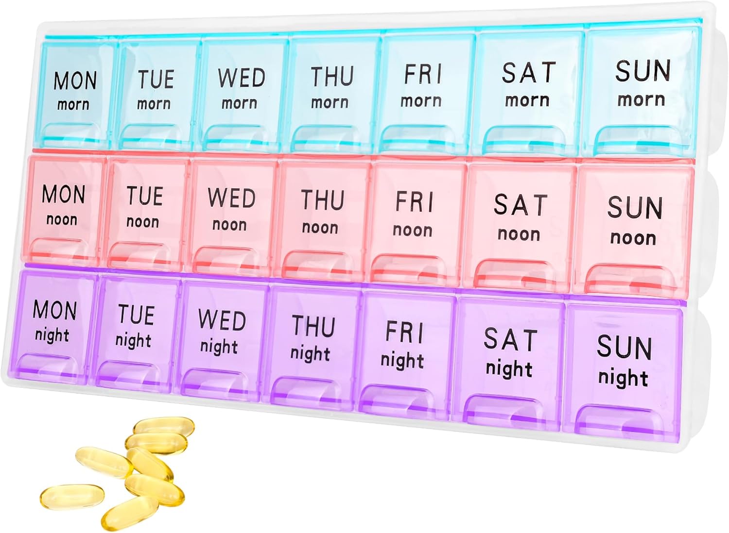 Large Weekly Pill Organizer 3 Times A Day,Travel Pill Cases ，Moisture ...