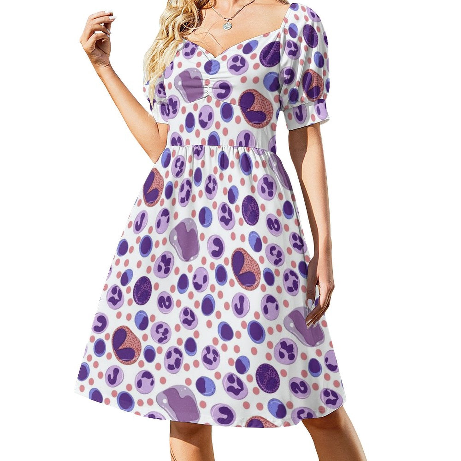 Large White Blood Cell Pattern Dress elegant dresses for women woman ...
