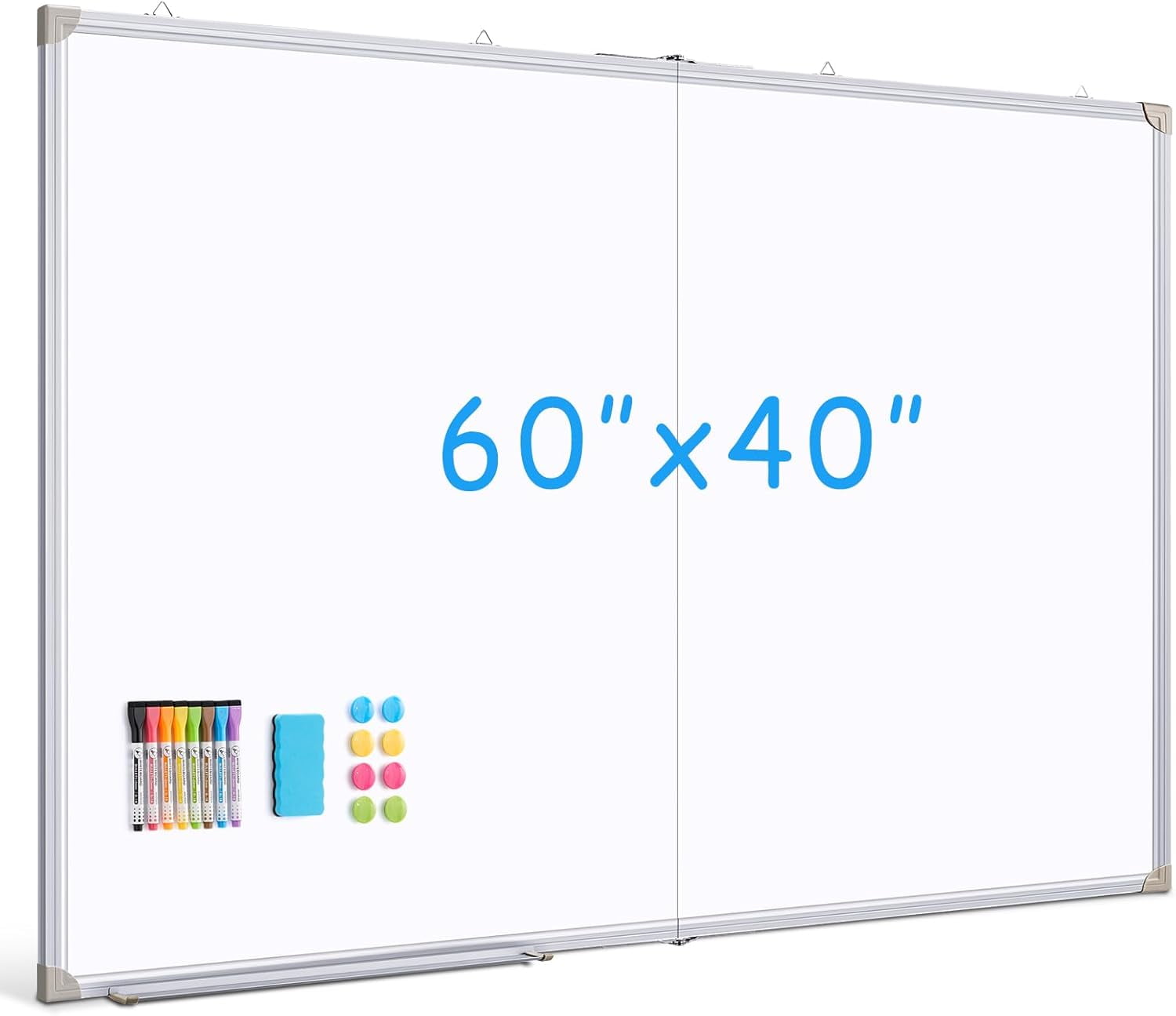 Large White Board 60 x 40 Inch Foldable Magnetic Whiteboard for Wall ...