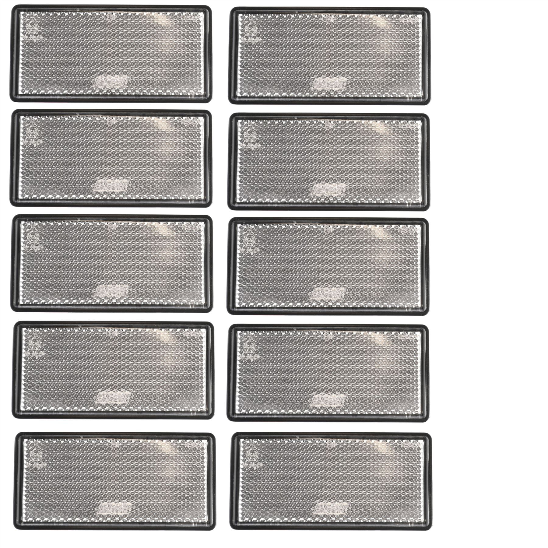 Large White Clear Reflector 10 Pack Trailer Fence Gate Post Self ...