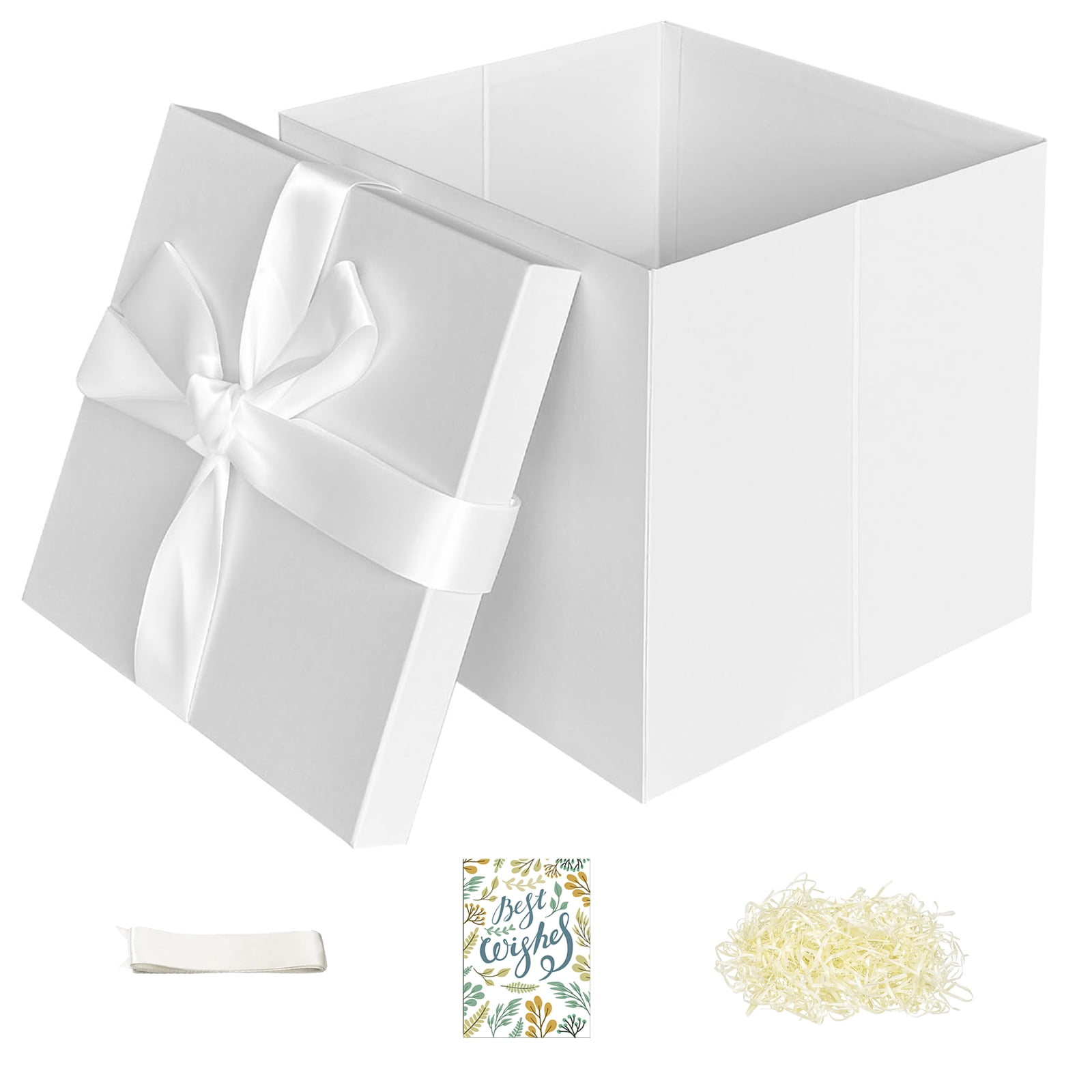 Large White Gift Box with Lid for Presents 12x12x12 Inch Extra Big Deep ...
