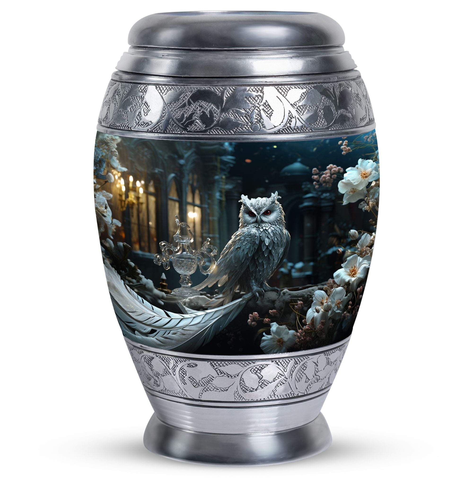 Large White Owl Urn For Human Ashes, Memorial Urns For Human Ashes ...