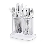 Large White Plastic Kitchen Countertop Cooking Utensil Silverware ...