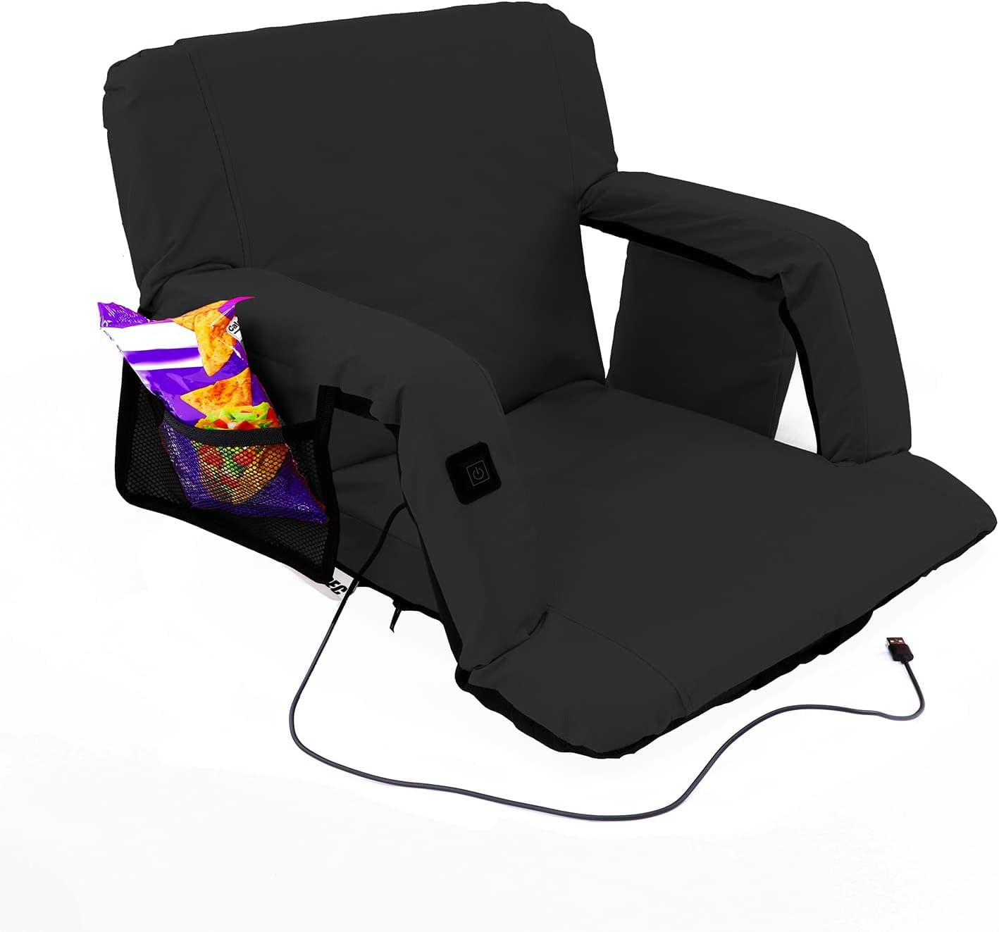 Large Wide Heated Reclining Stadium Seat with Armrest, Battery NOT ...