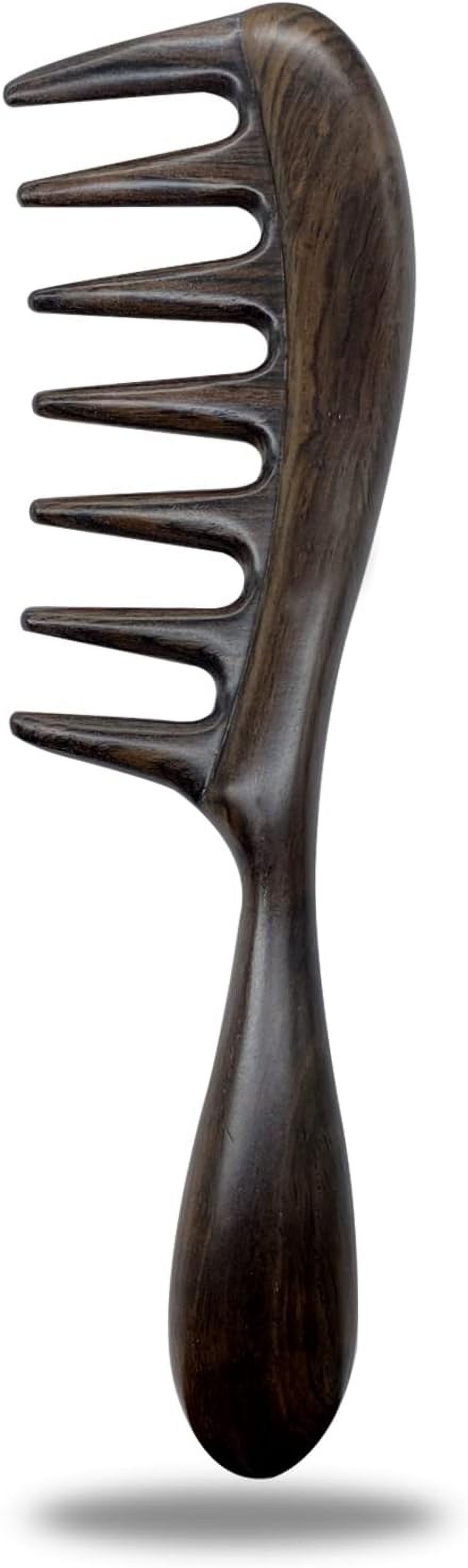 Large Wide Tooth Comb Wooden Comb Natural Black Sandalwood Comb Anti ...