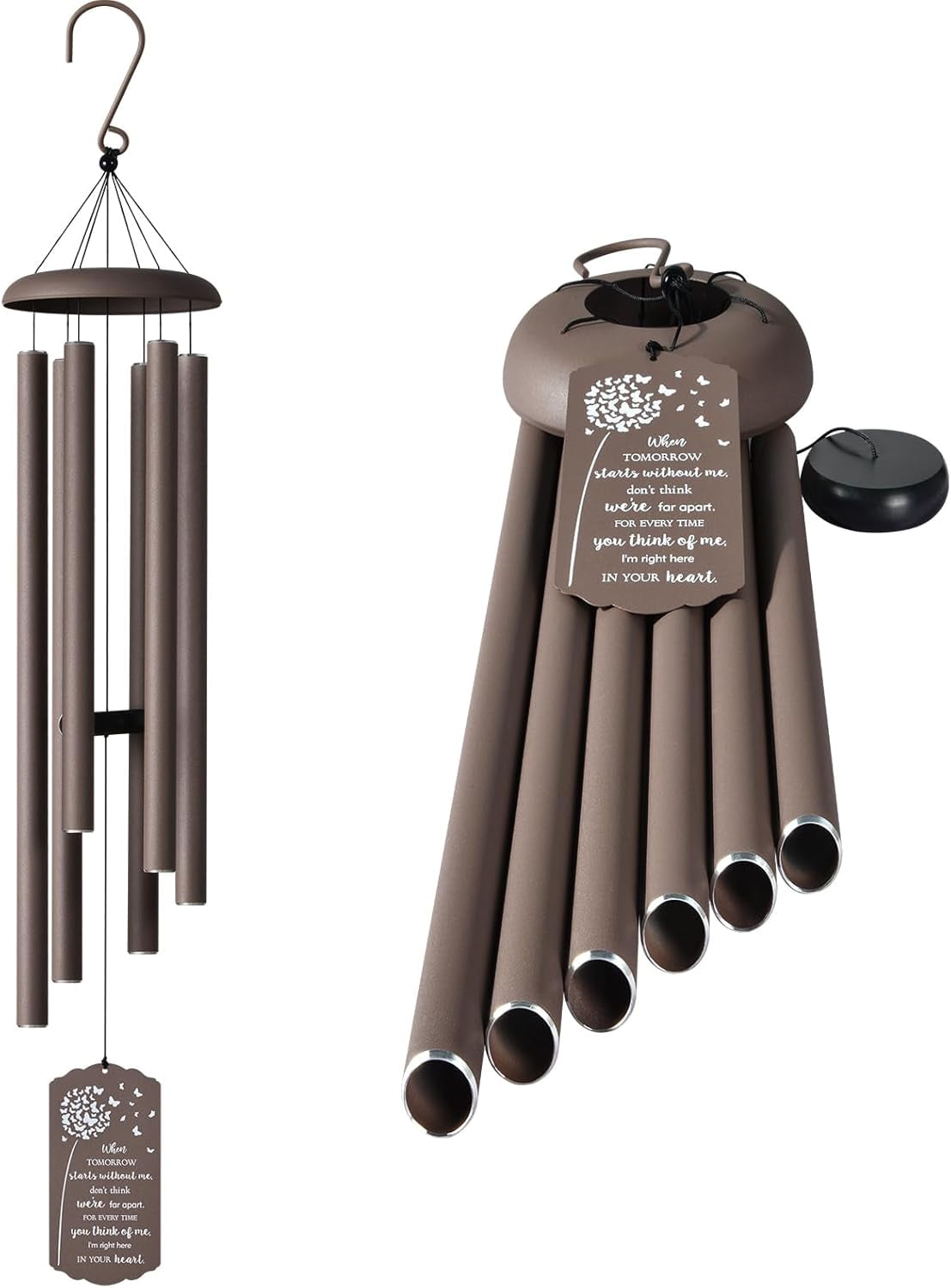 Large Wind Chimes for Outside Deep Tone, Memorial Wind Chimes for Loss ...