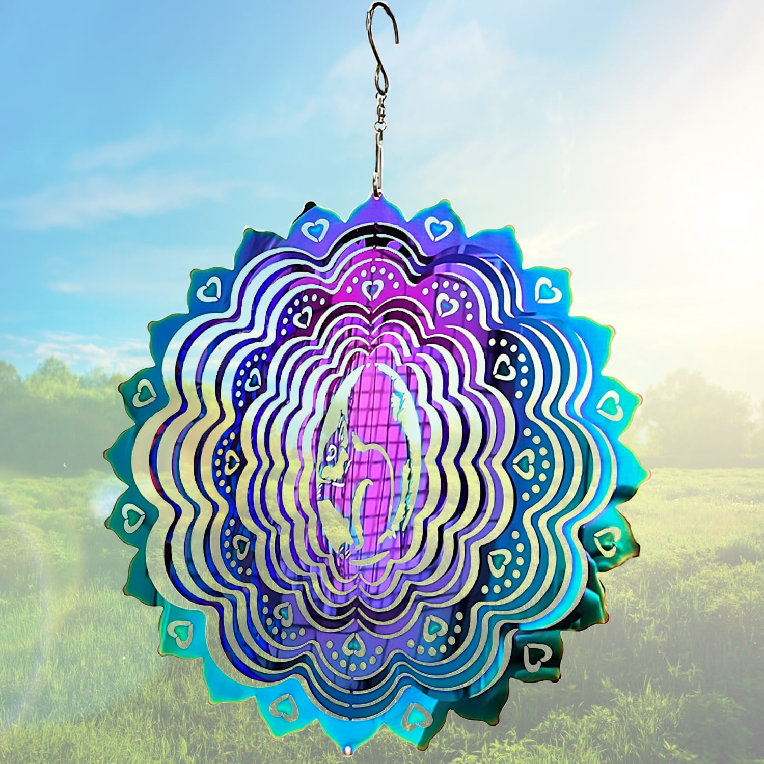 Large Wind Spinners Teencool Outdoor Hanging 3D Metal Garden Wind ...