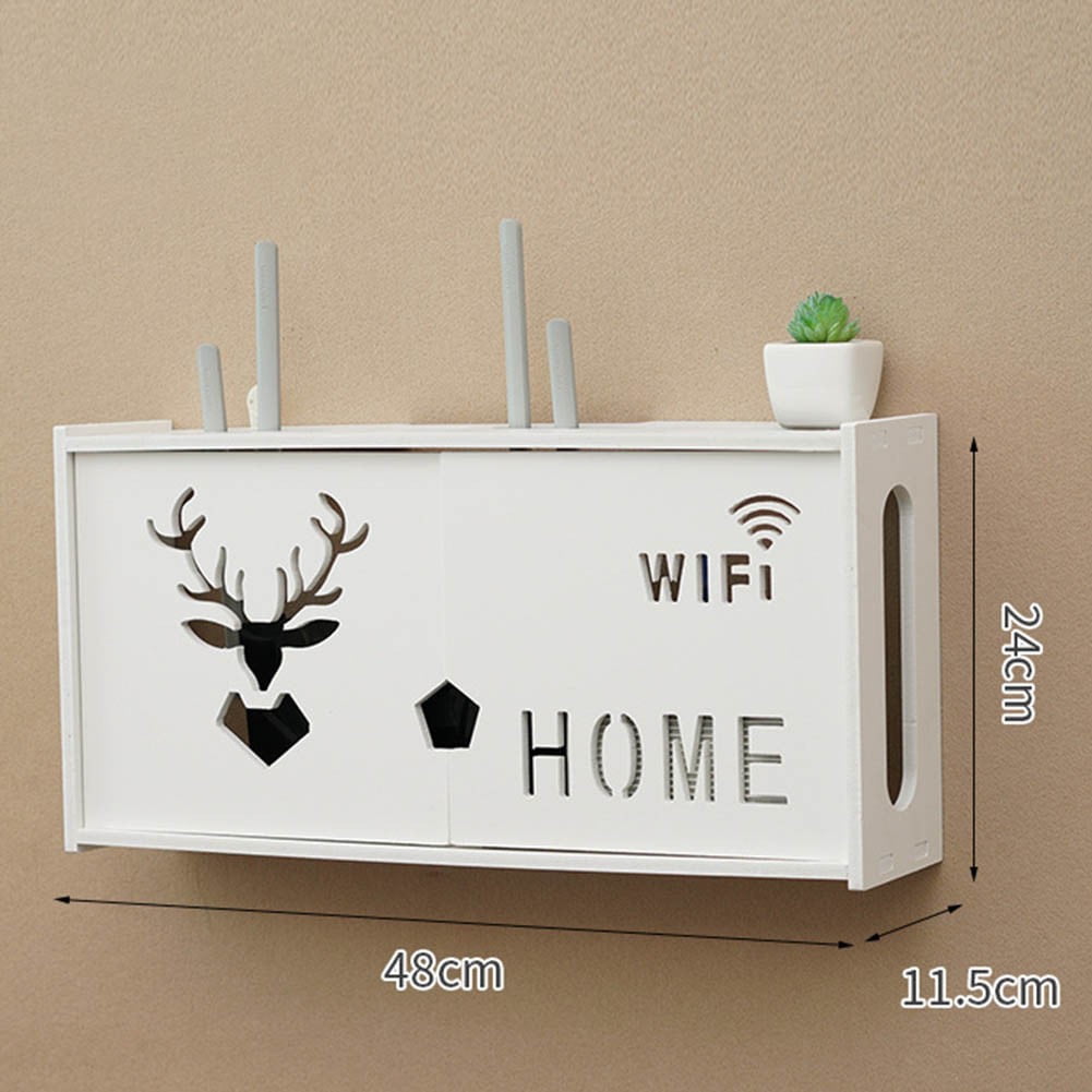 Large Wireless Router Rack Living Room Wall-Mounted WiFi Storage Box ...