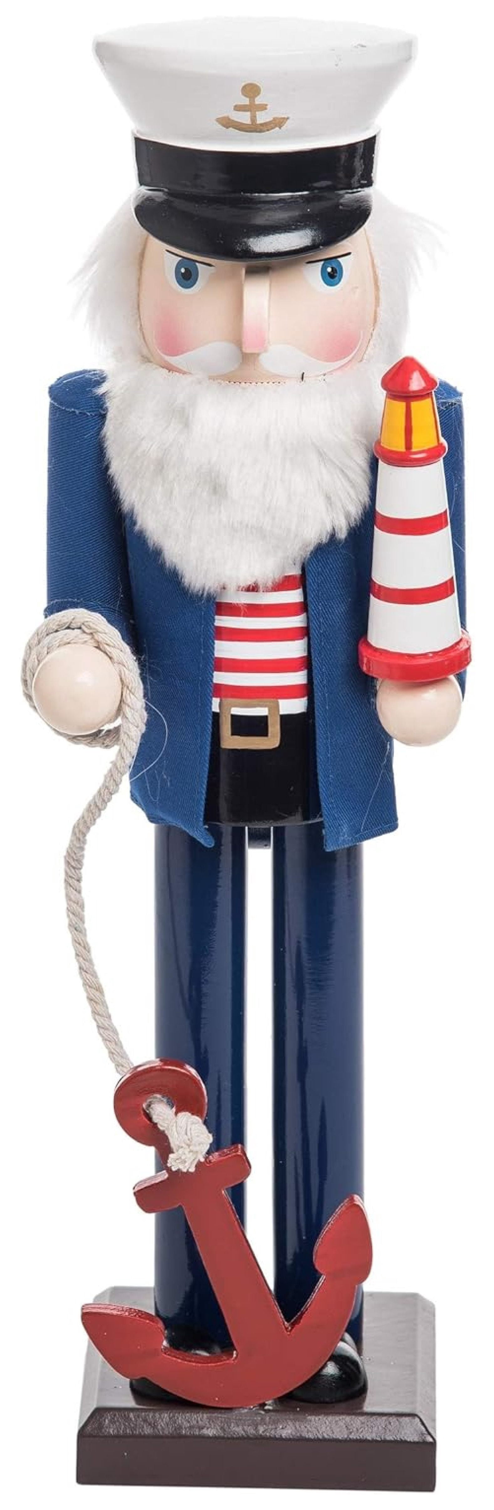 Large Wood Captain Nutcracker Wood Composite Fabric Traditional Figure ...