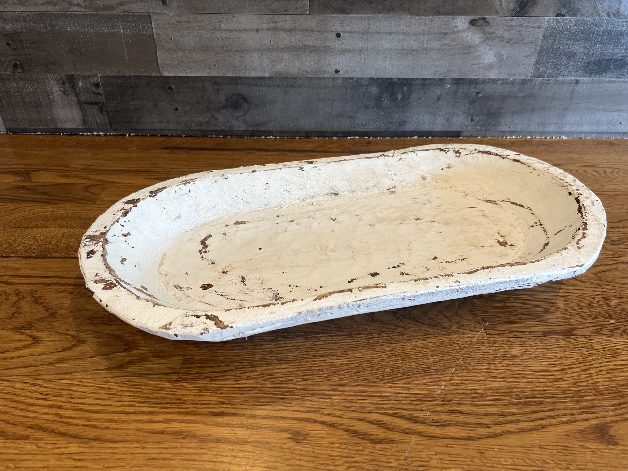 Large Wood Dough Bowl - White - Walmart.com