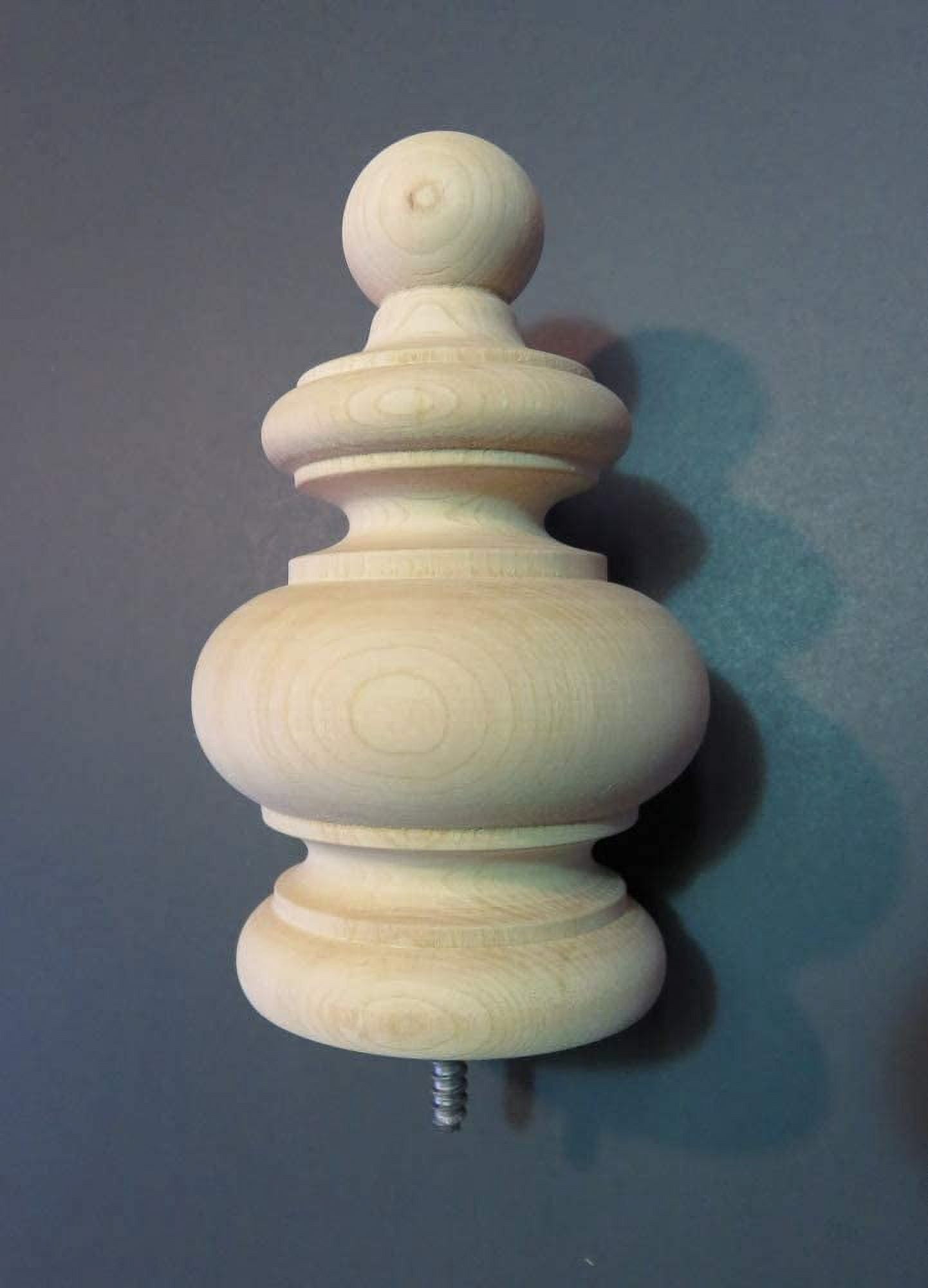 Large Wood Finial Bedpost Newel. 5 1/2 H x 3 3/4 W Choice: Red Oak ...