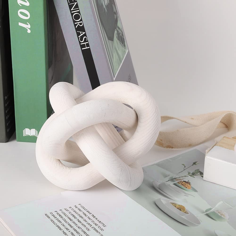 Large Wood Knot Decor, 3-Link Wood Chain Link Decor, Hand Carved ...