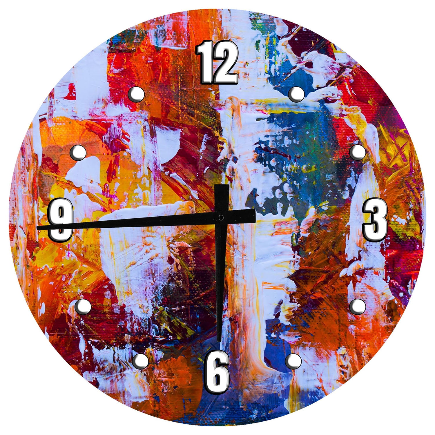 Large Wood Wall Clock 24 Inch Round Art Project for Art Room Round ...
