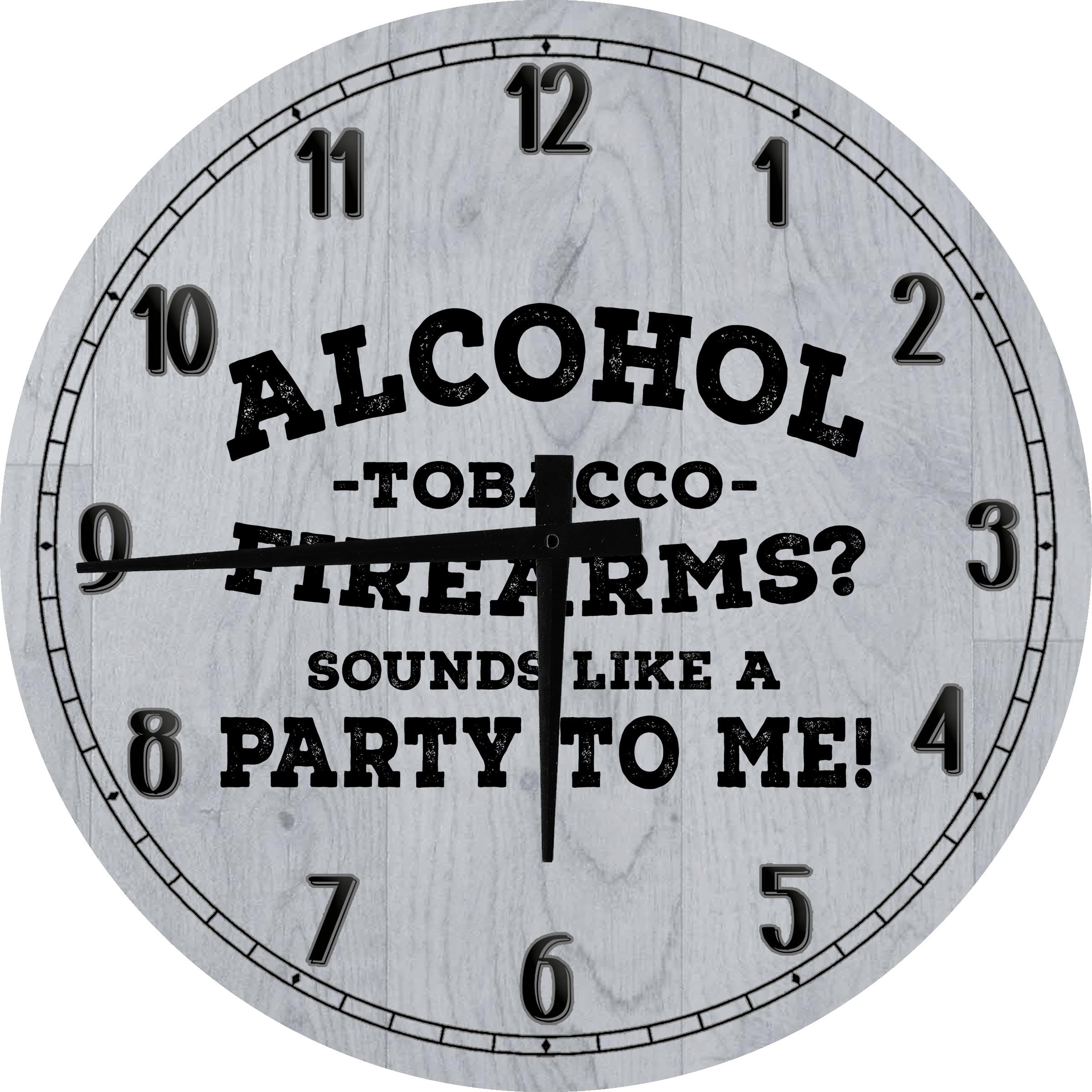 Large Wood Wall Clock 24 Inch Round Clocks for Men Alcohol Tobacco ...