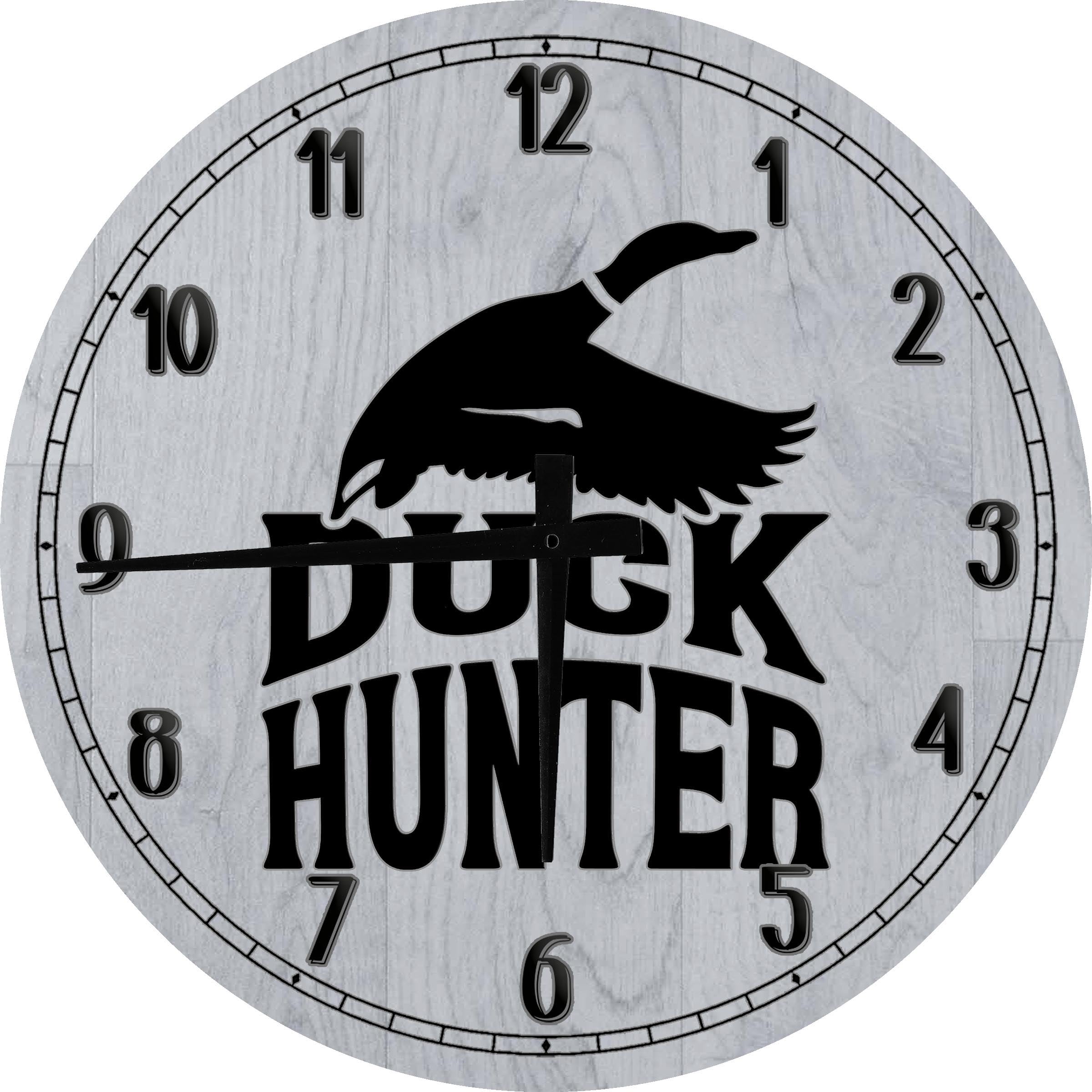 Large Wood Wall Clock 24 Inch Round Duck Wall Art Duck Hunter Hunting ...
