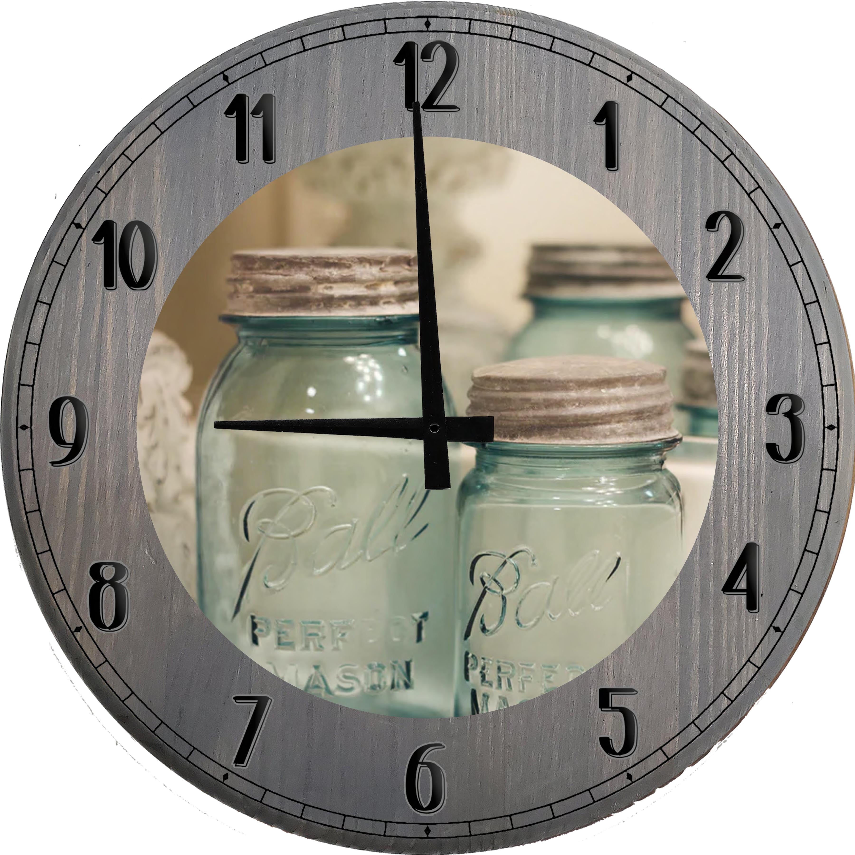 Large Wood Wall Clock 24 Inch Round Kitchen Wall Art Farmhouse Wall ...