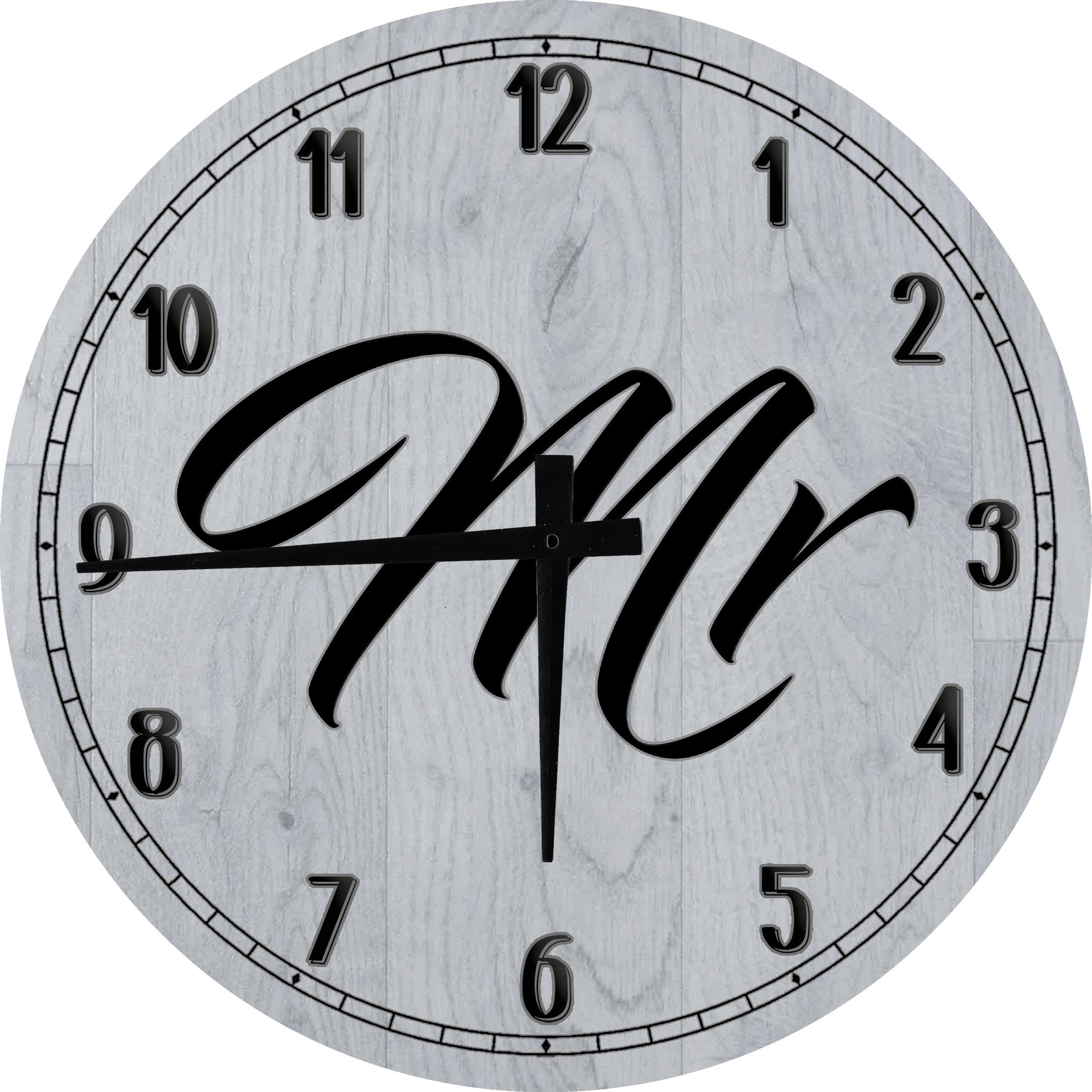 Large Wood Wall Clock 24 Inch Round Wedding Wall Art Mr Marriage ...