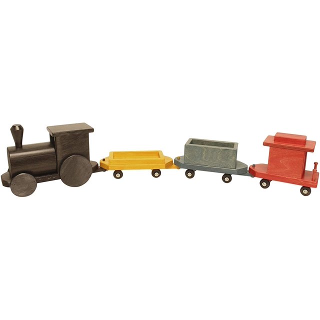 Large Wooden 40" Toy Train Play Set, Kid-Safe Finish, Amish-Made Circus ...