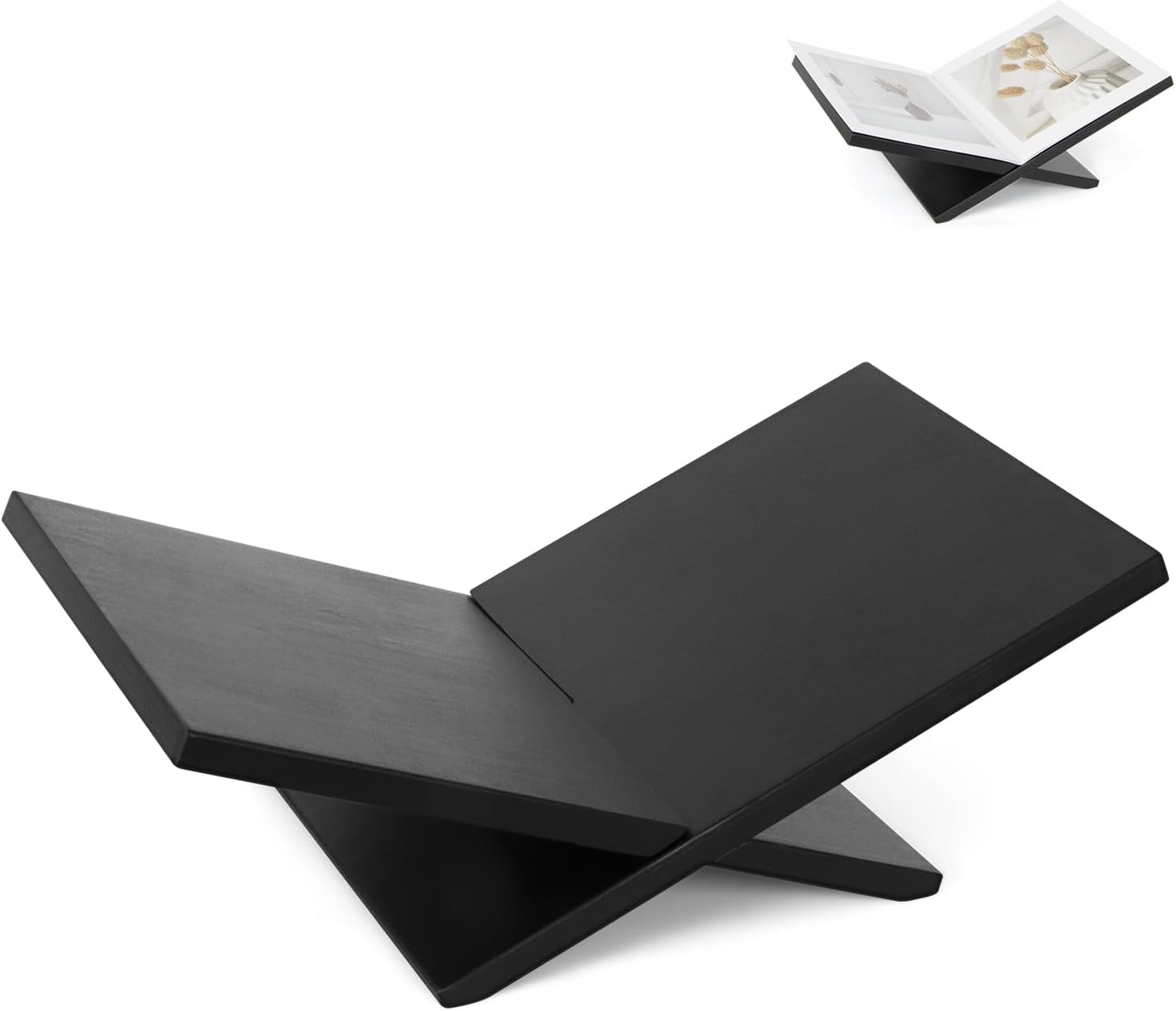 Large Wooden Book Display Stand, Open Book Holder for Coffee Table ...