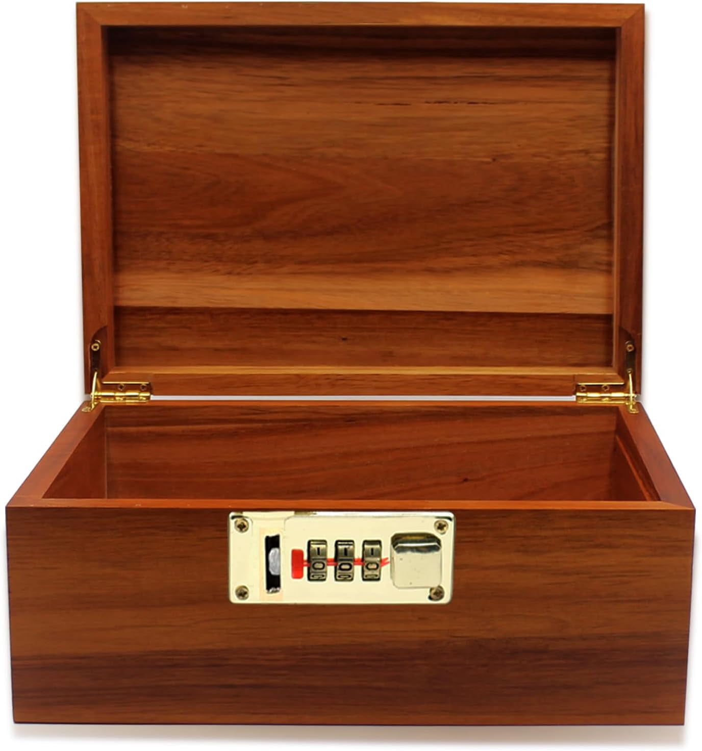 Large Wooden Box Decorative Wooden Storage Box with Combination Lock ...