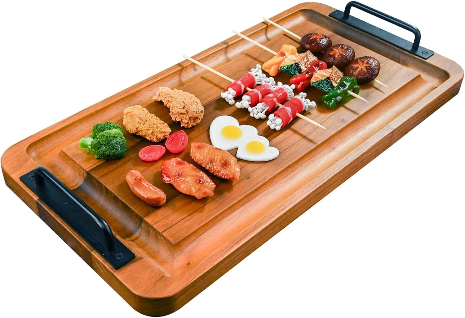 Large Wooden Charcuterie Board with Handles, Extra Long Cutting ...