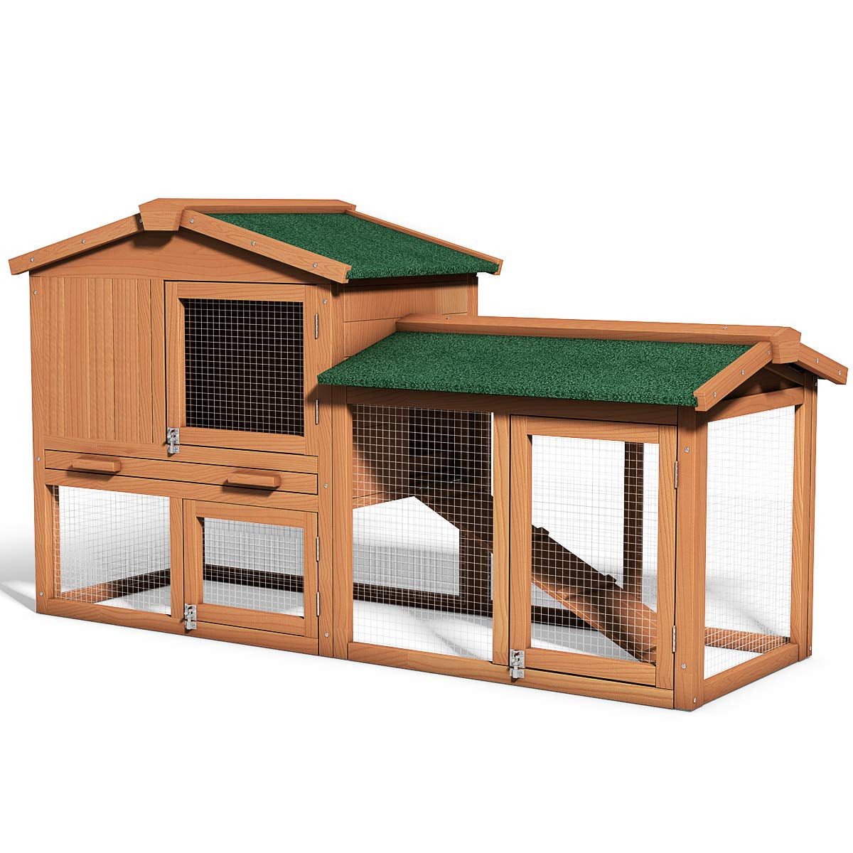 Large Wooden Chicken Coop 58 Inches Outdoor Hen House with Ventilation ...