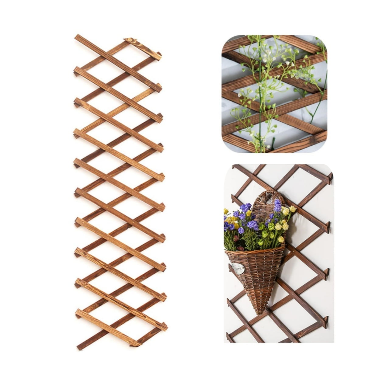 Large Wooden Lattice Fence,1Pcs Reusable Expandable Wooden Trellis for ...