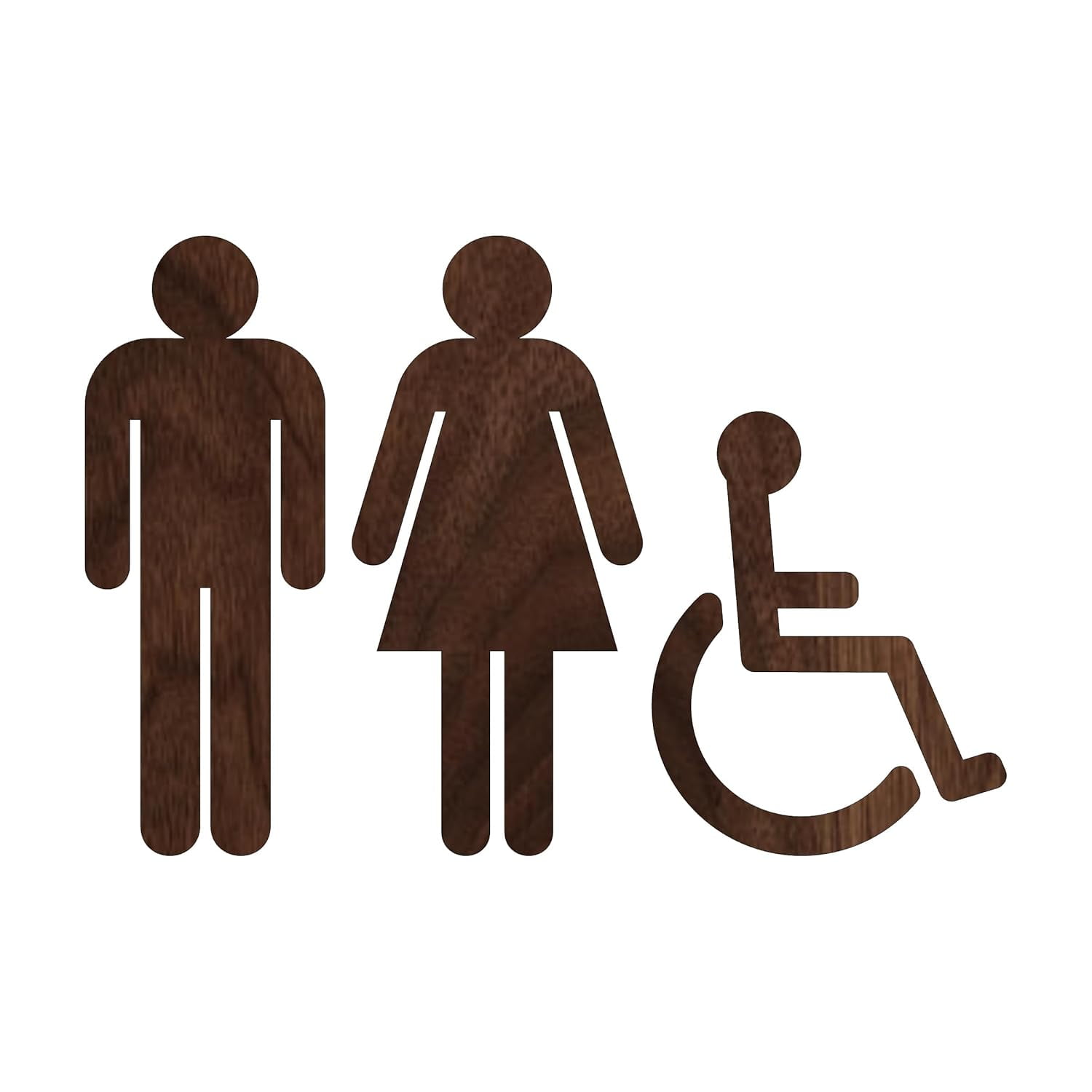 Large Wooden Restroom Bathroom Figures - WC Signage - 8" Stand Alone ...