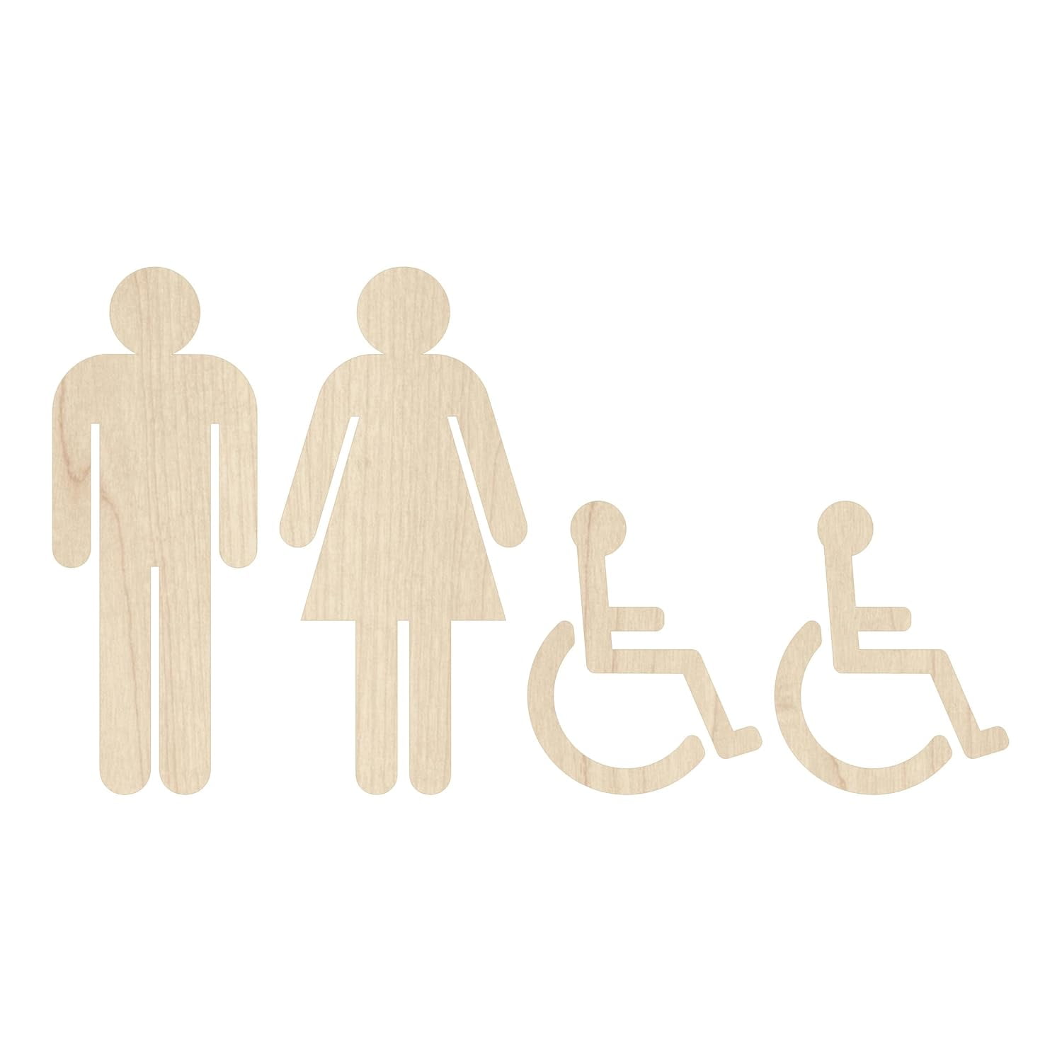 Large Wooden Restroom Bathroom Figures - WC Signage - 8" Stand Alone ...