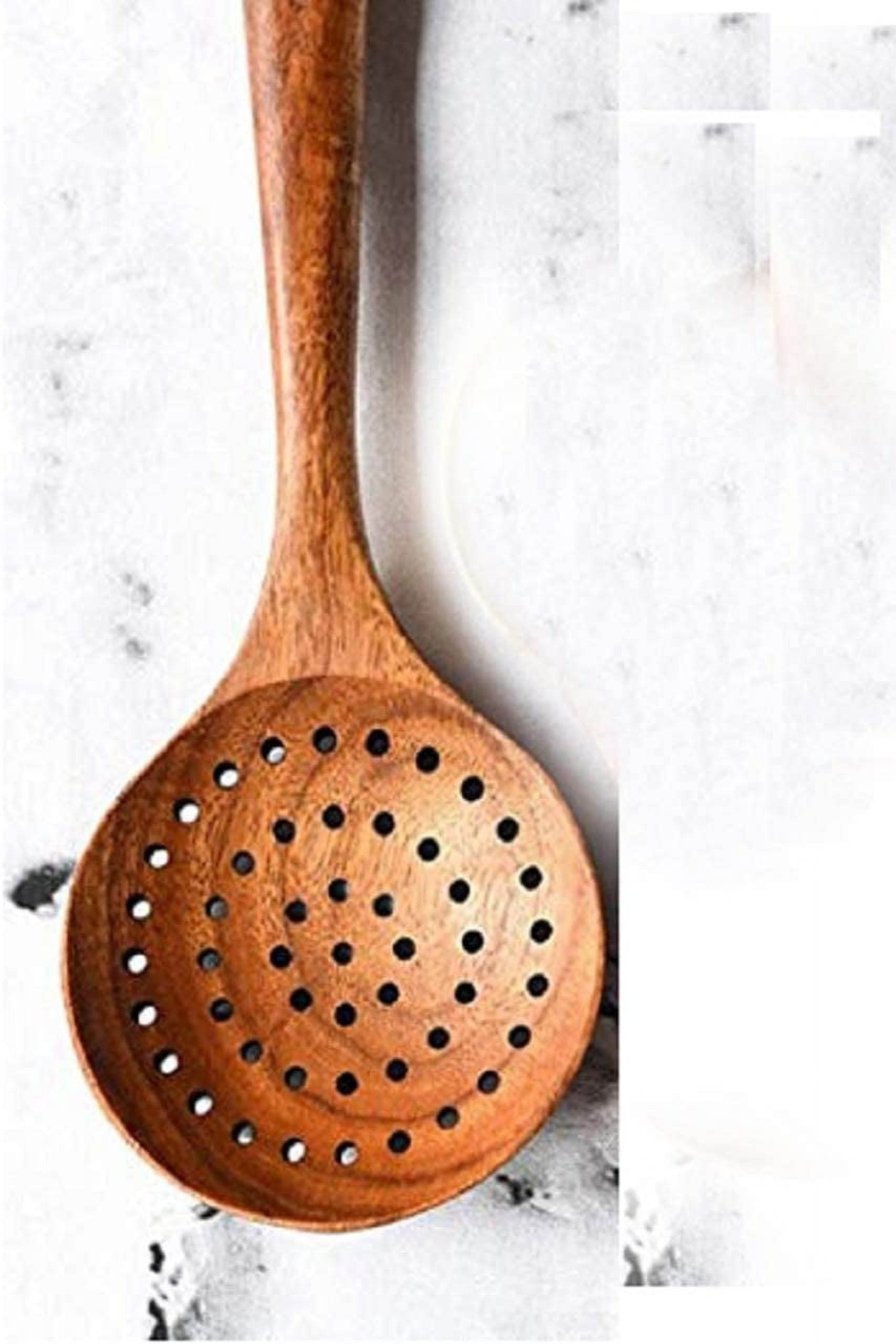 Large Wooden Spoon - Strainer Spoon - 11-inch Big Spoon for Brewing ...