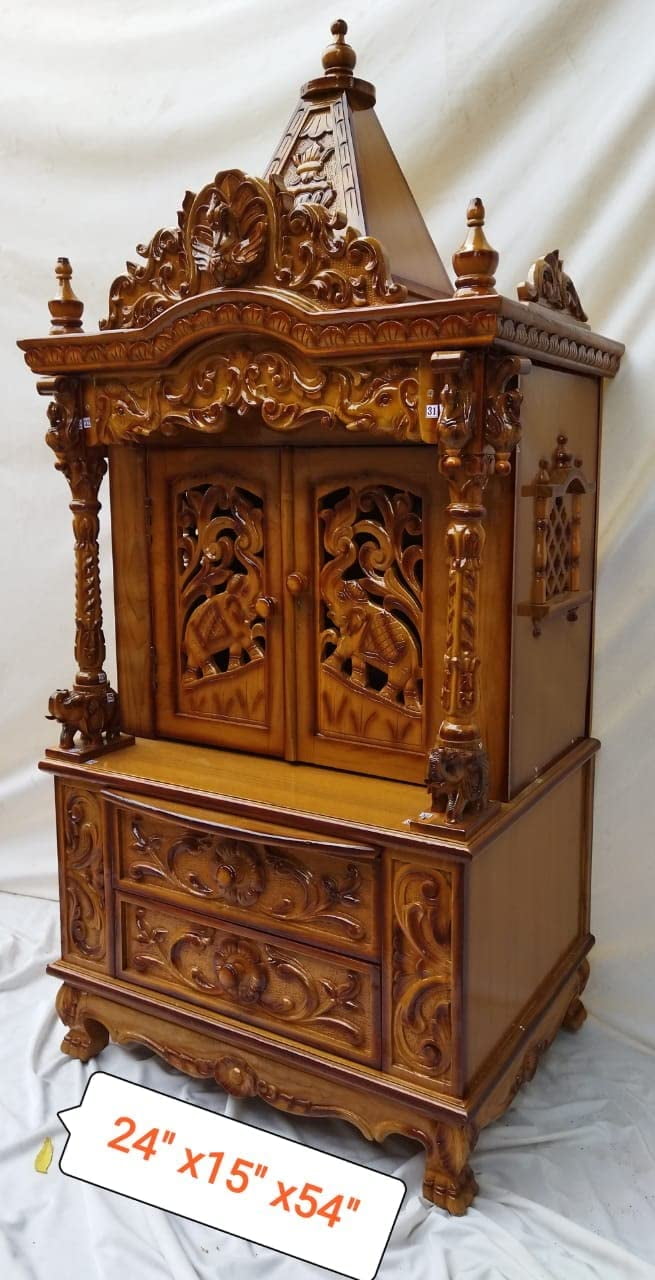 Large Wooden Temple for Home, Indian Home Temple, Traditional Temple ...
