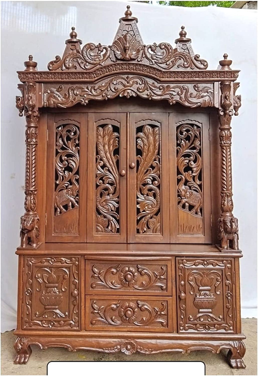 Large Wooden Temple Teak Wood Temple for Home Indian Pooja Mandir ...