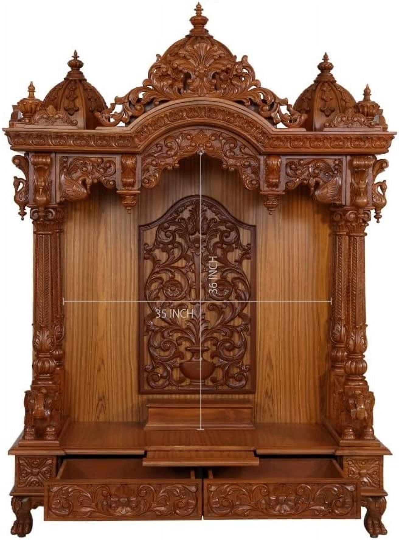 Large Wooden Temple Teak Wood Temple for Home Indian Pooja Mandir Pooja ...