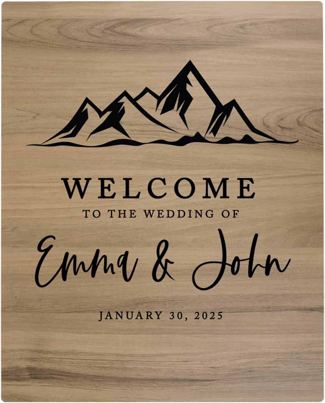 Large Wooden Welcome Sign for Wedding, Welcome Sign 16" x 20" Names ...