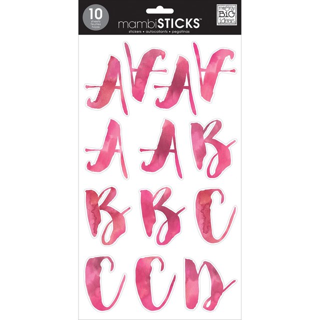 Large Word Stickers-Bridgit Painted Hot Pink - Walmart Business Supplies