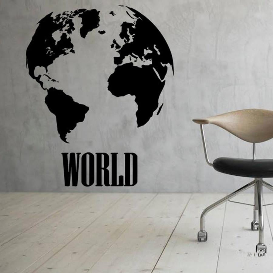 Large World Map Wall Decal Home Bedroom Living Room Art Design Murals ...