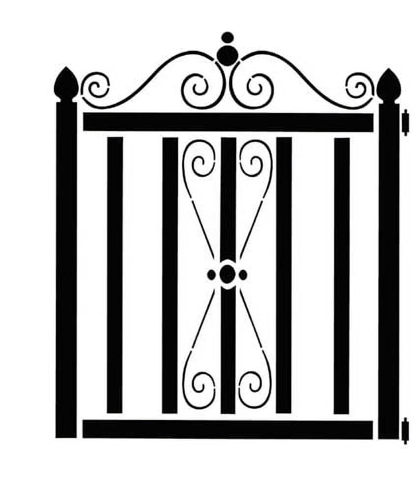 Large Wrought Iron Gate Wall Stencil SKU #1547 by Designer Stencils ...