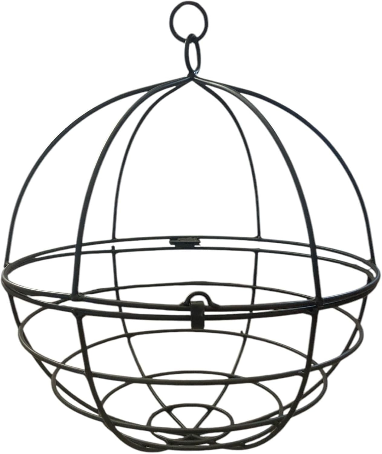 Large Wrought Iron Hanging Globe Planter – Amish Handmade Metal Sphere ...
