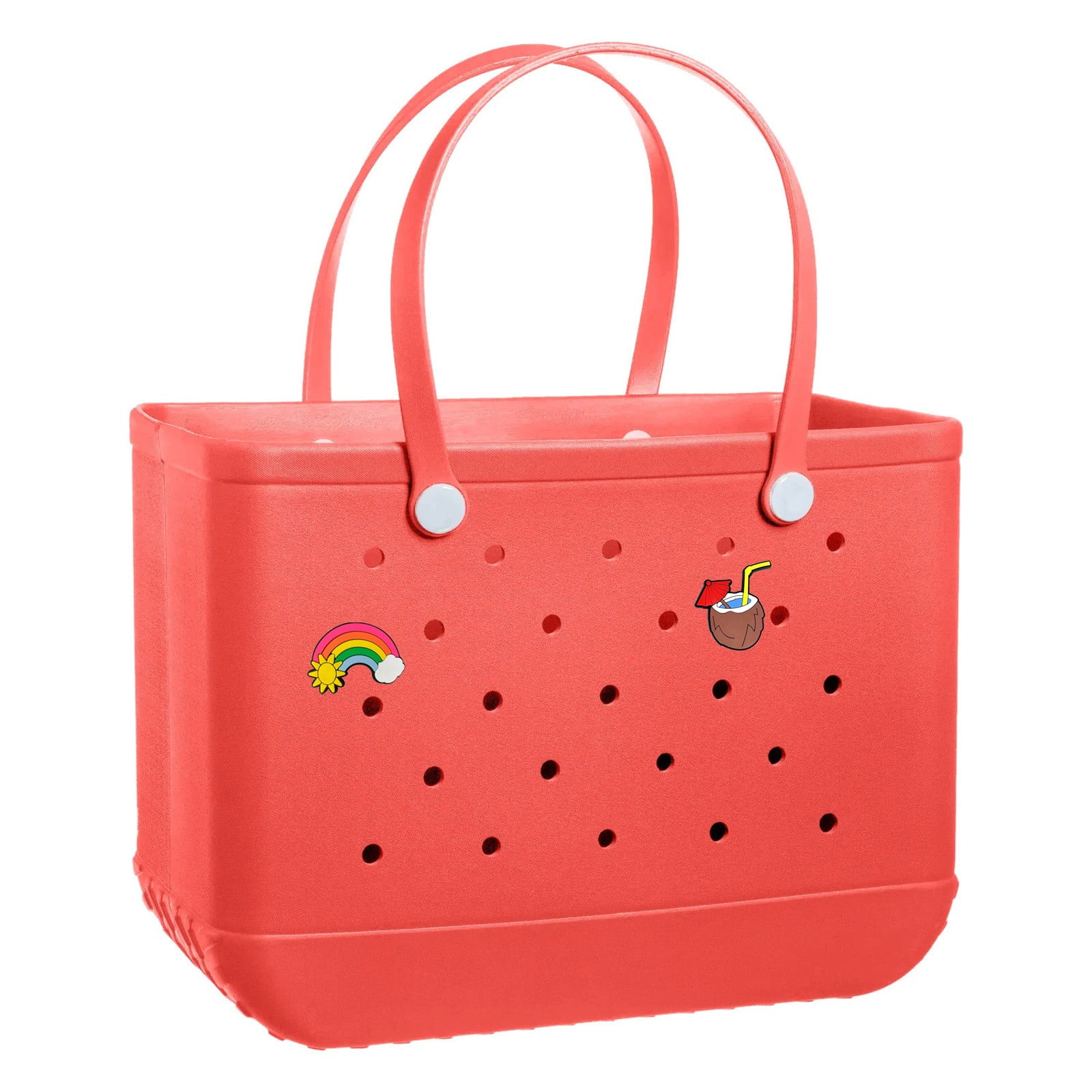 Large /X-Large Rubber Waterproof Beach Tote Bag, Beach Storage Basket Open Hole Tote Bag ...