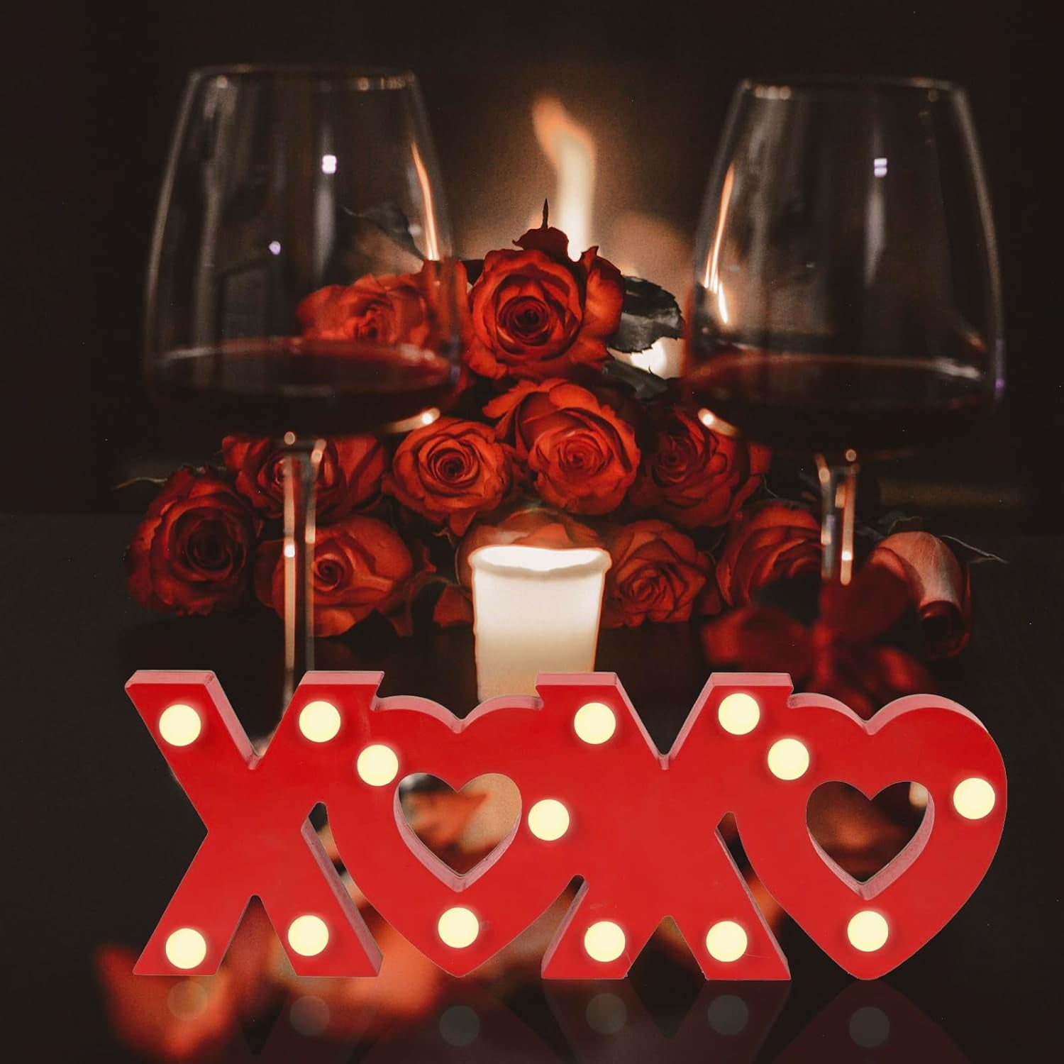 Large XOXO Light Up Sign with Large LED Lights for Valentine Day Decor ...