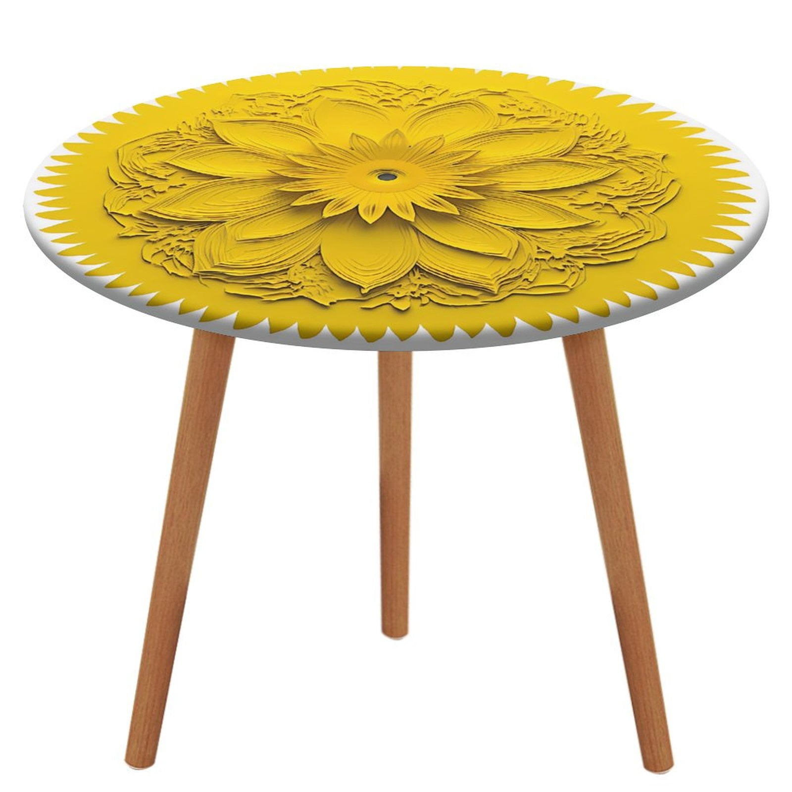 A Large Yellow Flower Made of Paper Cutouts on A White Background_01 ...