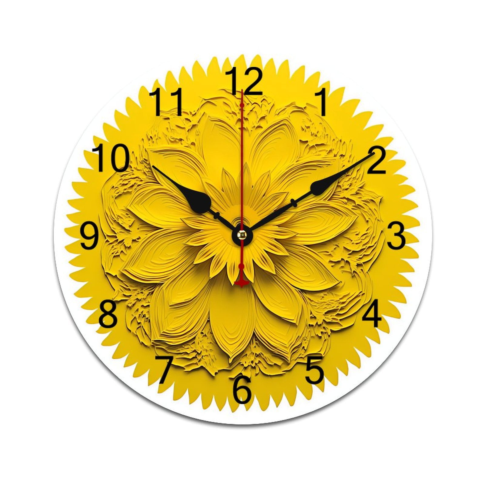 A Large Yellow Flower Made of Paper Cutouts on A White Background_01 ...