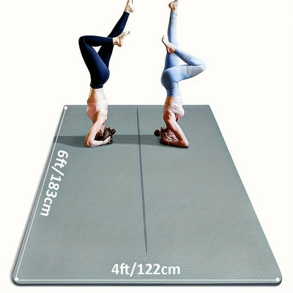 Large Yoga Mat 6x4 ft, 1/3 Inch Thick with Alignment Lines, Double ...