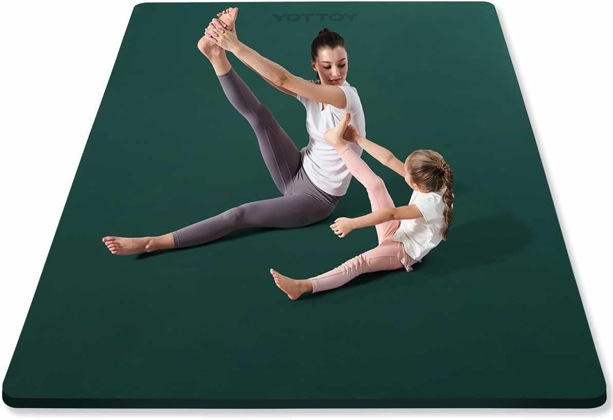 Large Yoga Mat (75 * 52 * 1/2inch),Extra Wide TPE Exercise Mat,Non-Slip ...