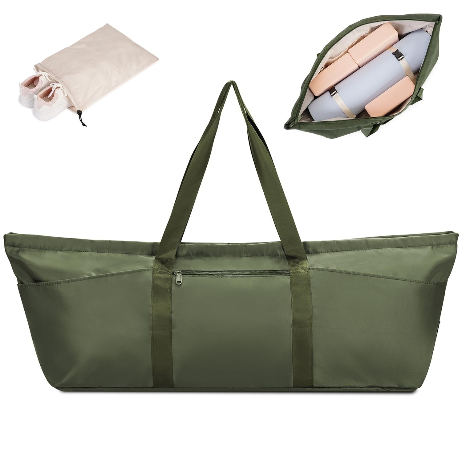 Large Yoga Mat Bag with Shoes Compartment and Wet Pocket Ladies Pilates ...