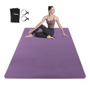 Gymax Oversized Heavy Duty Exercise Yoga Mat 7' x 5' x 8mm, Indoor Wide ...