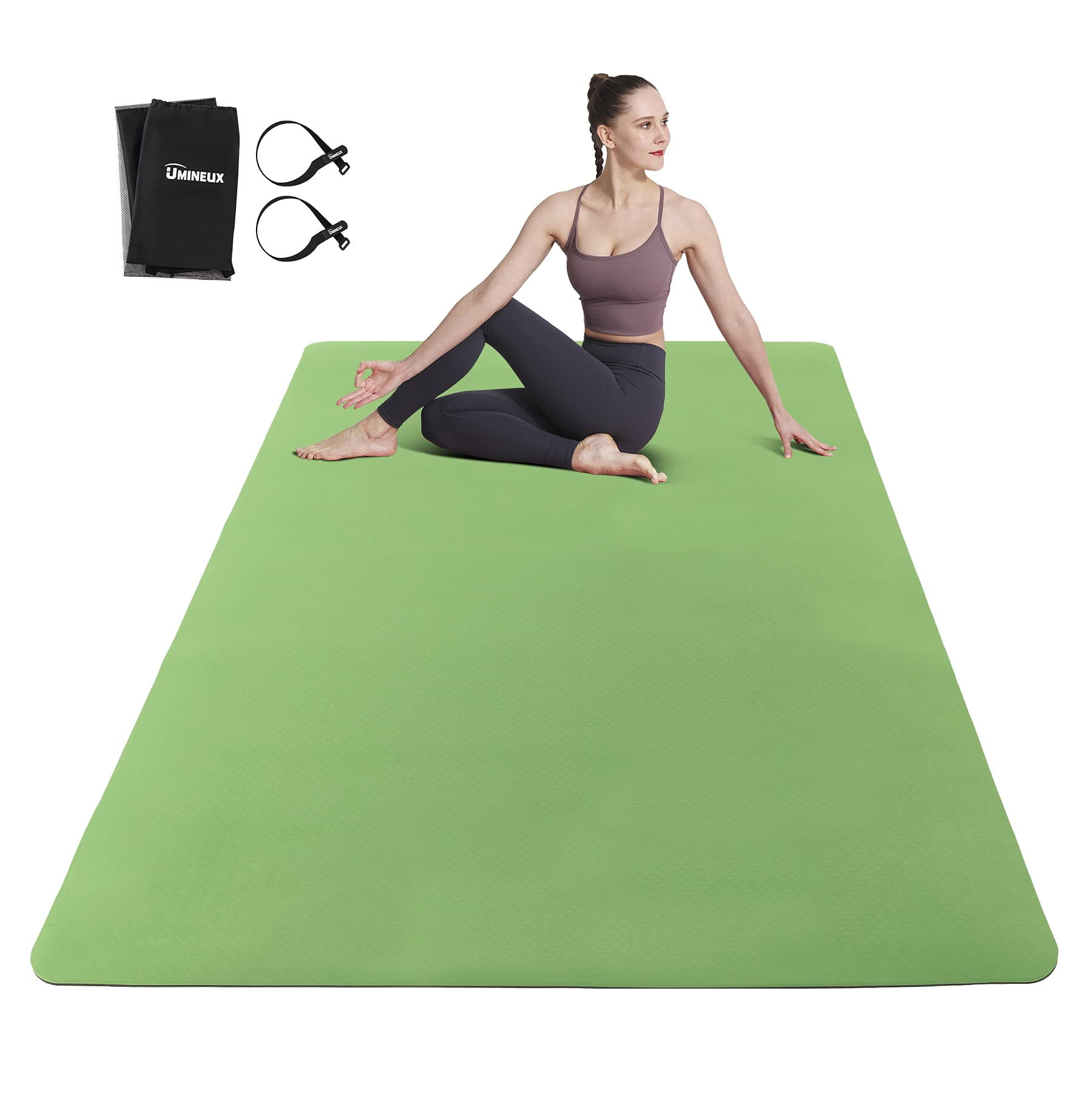 Large Yoga Mat for Men and Women 1/4 Inch Extra Thick All-Purpose TPE ...