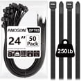 Large Zip Ties Heavy Duty Outdoor 24 inch (50 Pack), Heavy Duty Zip ...